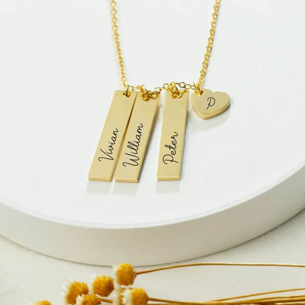 Buy Vertical Bar Name Initial Customized Name Necklace Pendants | yourPrint
