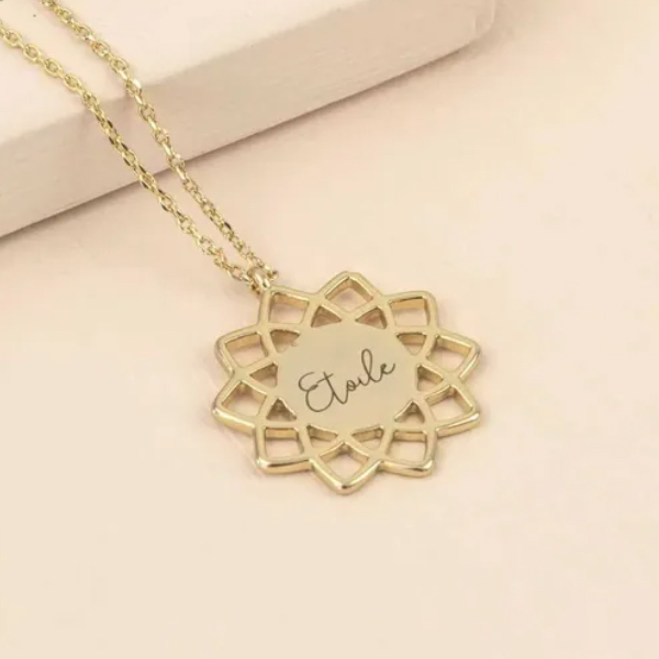 Buy Flower Design with Name Customized Name Necklace Pendants | yourPrint