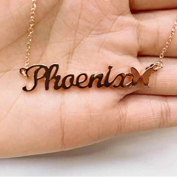Buy Name Necklace with Butterfly Customized Name Necklace Pendants ...