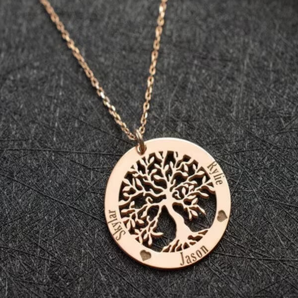 Buy Modern Tree with Names Customized Name Necklace Pendants | yourPrint