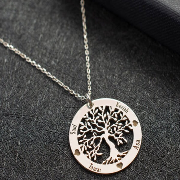 Buy Modern Tree with Names Customized Name Necklace Pendants | yourPrint