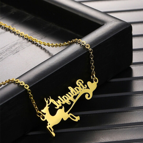 Buy Christmas Reindeer Design Customized Name Necklace Pendants | yourPrint