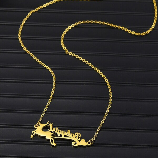 Buy Christmas Reindeer Design Customized Name Necklace Pendants | yourPrint