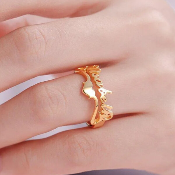 Buy Heart Customized Unisex Name Rings | yourPrint