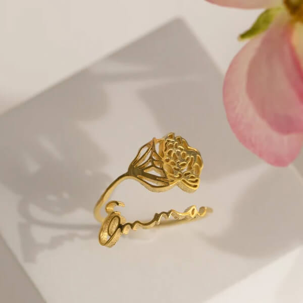 Buy Flower Name Customized Unisex Name Rings | yourPrint