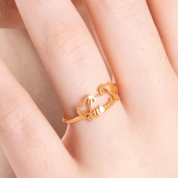 Buy Cute Customized Unisex Name Rings | yourPrint
