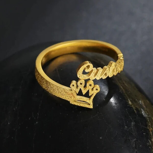 Buy Crown Customized Unisex Name Rings | yourPrint