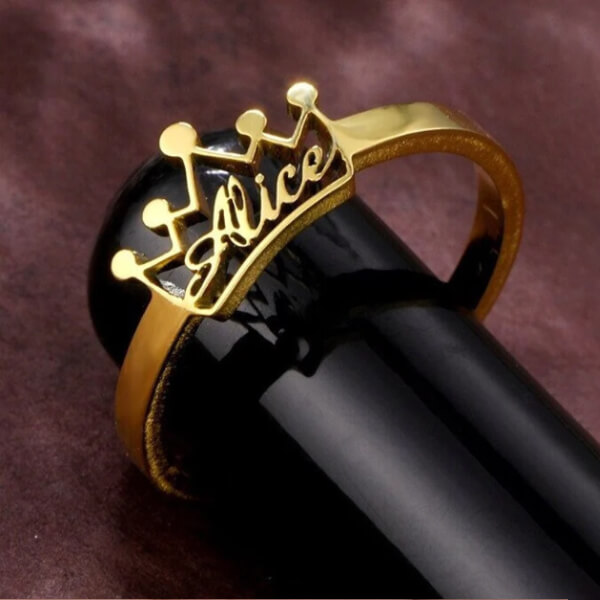 Buy Crown Customized Unisex Name Rings | yourPrint