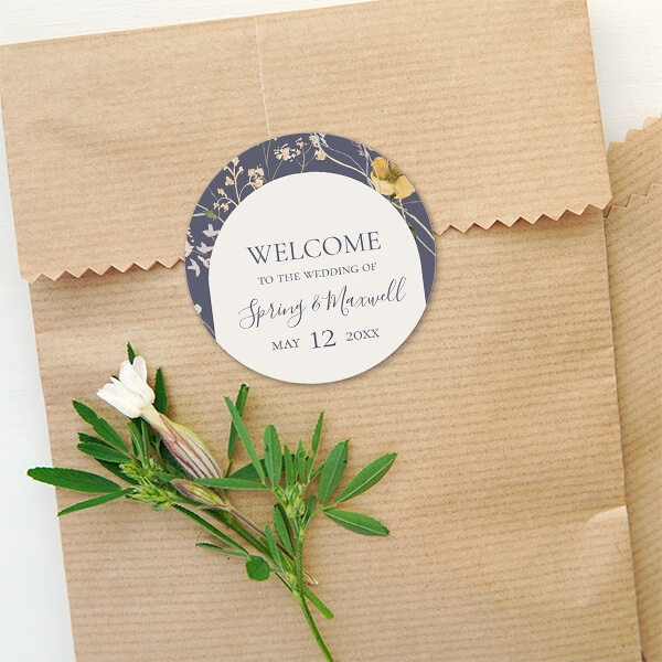 Buy Spring Wildflower Dusty Purple Wedding Welcome Customized Printed ...