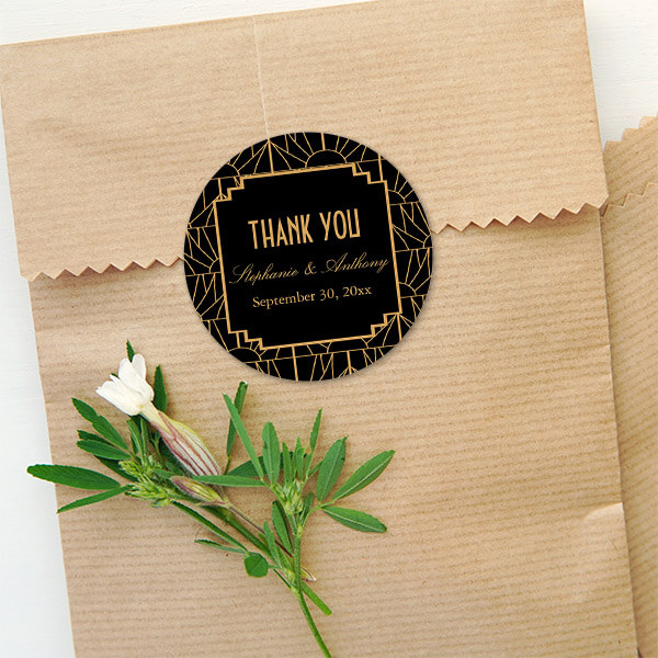 Buy Gold and Black Art Deco Pattern Customized Printed Sticker | yourPrint