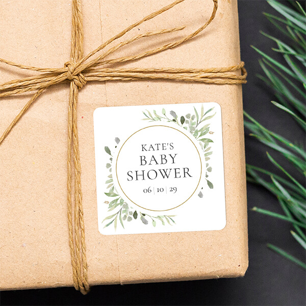 Buy Modern Watercolour Greenery Customized Printed Sticker | yourPrint