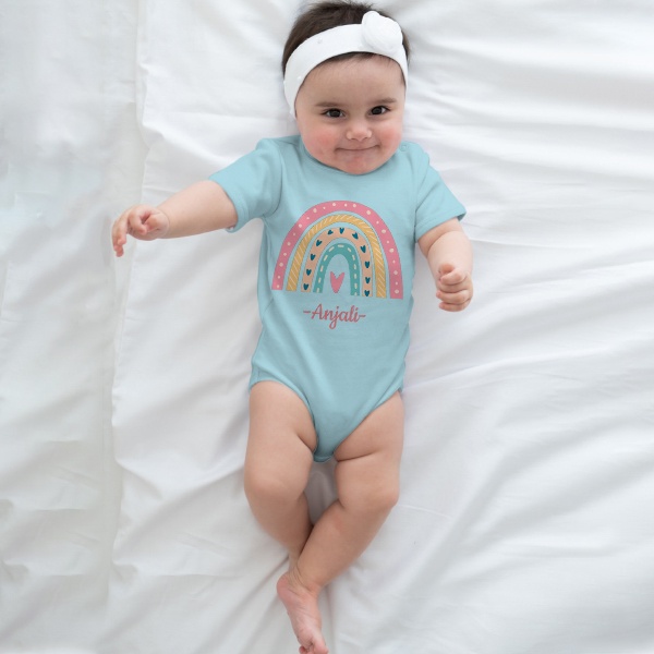 Buy Rainbow Customized Photo Printed Infant Romper for Boys & Girls ...