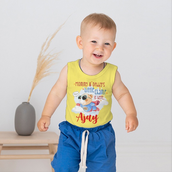 Buy Little Superhero Champ Customized Kid’s Cotton Vest Tank Top ...