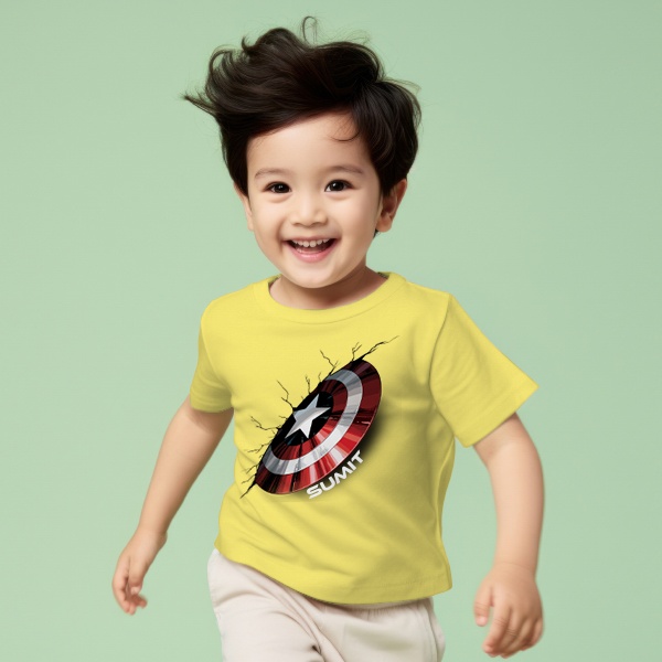 Buy Shield Customized Half Sleeve Kid’s Cotton T-Shirt | yourPrint