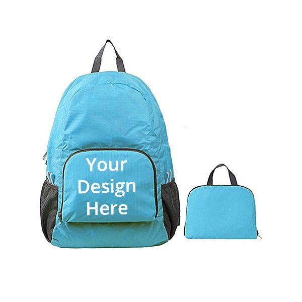 Buy Blue Customized Multipurpose Travel Backpack Foldable Lightweight ...
