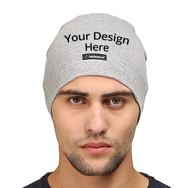 Buy Grey Customized Cotton Skull Cap Online | yourPrint