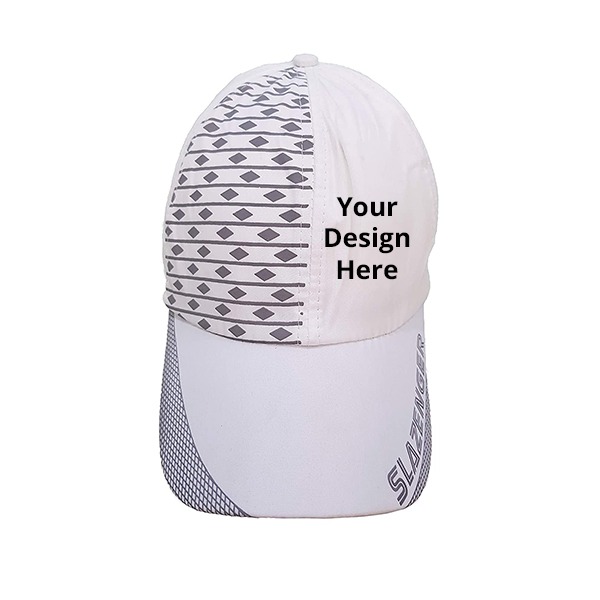 Buy White Customized Baseball Sports Cap With Adjustable Back Closure ...