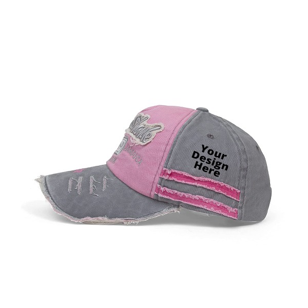Buy Light Pink Customized Denim Stylish Baseball Cap Online | yourPrint