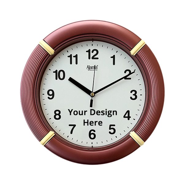 Buy Brown Customized Ajanta Glass Wall Clock (Size -25 x 25 cm) | yourPrint