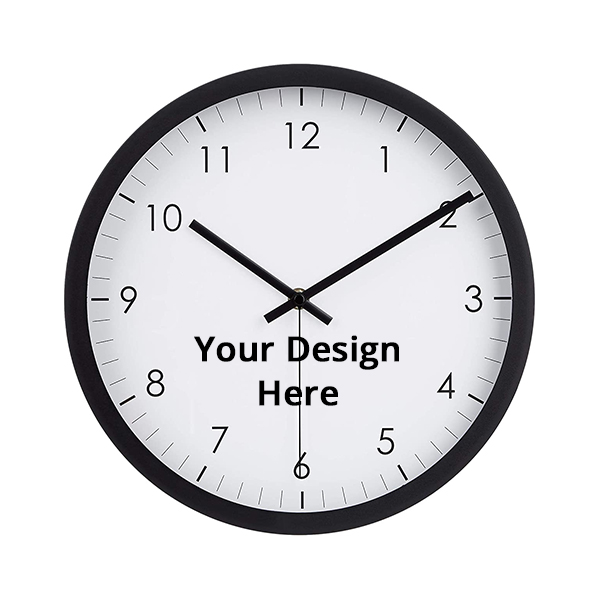 Buy White with Black Panel Customized Traditional Wall Clock (Size - 12 ...