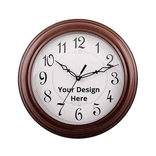 Buy Brown Customized Classic Round Wooden Home Decor Analog Full Figure ...