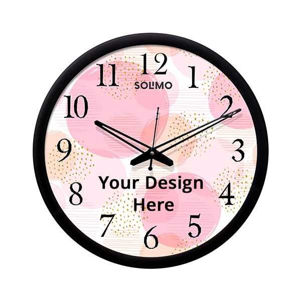 Buy Pink Customized Plastic Silent Movement Wall Clock (Size - 12 ...