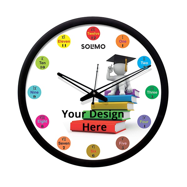 Buy Multi Color Customized Contemporary Plastic & Glass Wall Clock ...