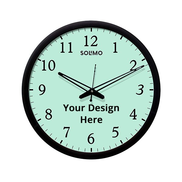 Buy Sky Blue Customized Plastic Silent Movement Wall Clock (Size - 12 ...