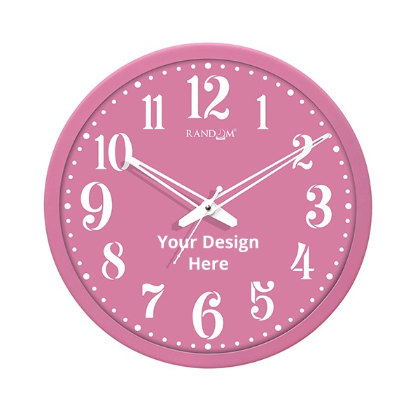 Buy Pink Customized 12" Plastic & Glass Decorative Wall Clock | yourPrint