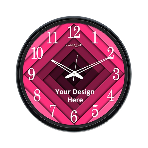Buy Pink Customized 12" Plastic & Glass Decorative Wall Clocks for Home ...