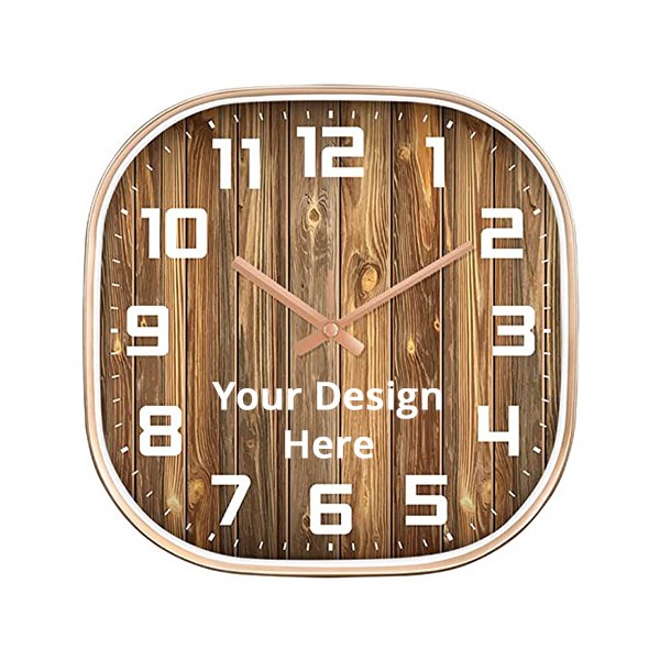 Buy Beige Customized Non Ticking Silent Quartz Premium Wall Clocks ...