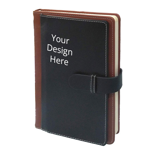 Buy Brown Black Customized Hard Bound Notebook Diary with Elastic Lock ...
