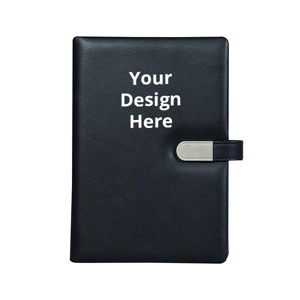 Buy Black Customized A5 Size Hardbound Notebook Diary with Magnet Flap ...