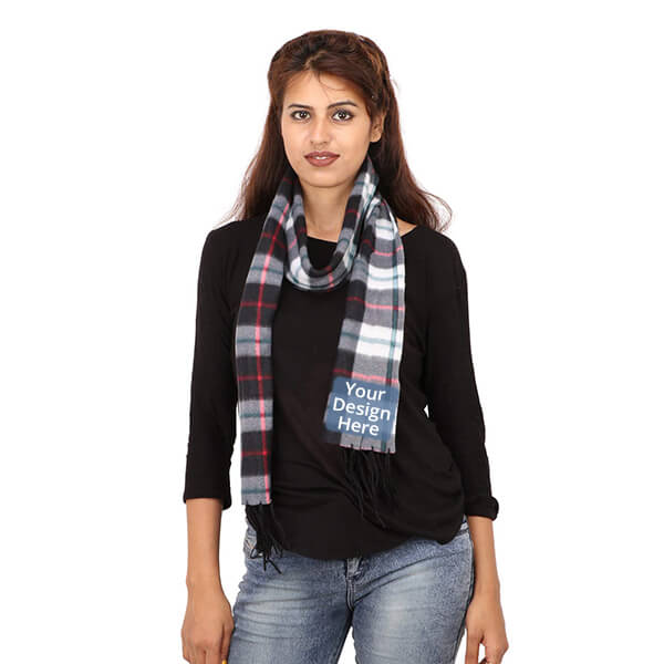 Buy Black Customized Woollen Muffler Online | yourPrint