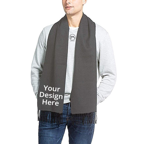 Buy Dark Grey Customized Cashmere Winter Unisex Scarf Online | yourPrint