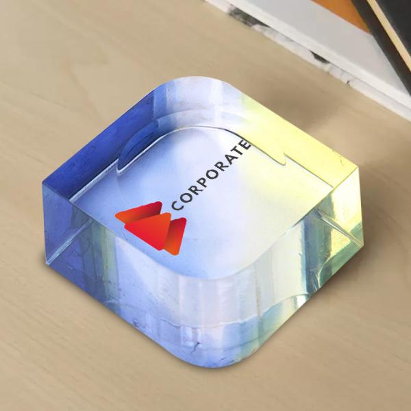 Buy Blue Customized Stylish Acrylic Paper Weight for Office Study Table ...