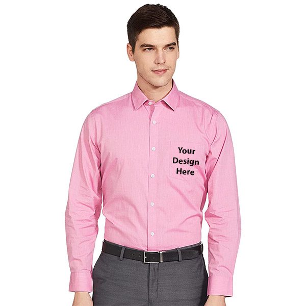 Buy Pink Customized Men's Regular Shirt | yourPrint