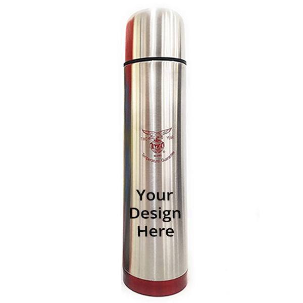 Buy Silver Customized Red Sleek Flip Lid Stainless Steel Vacuum Flask ...