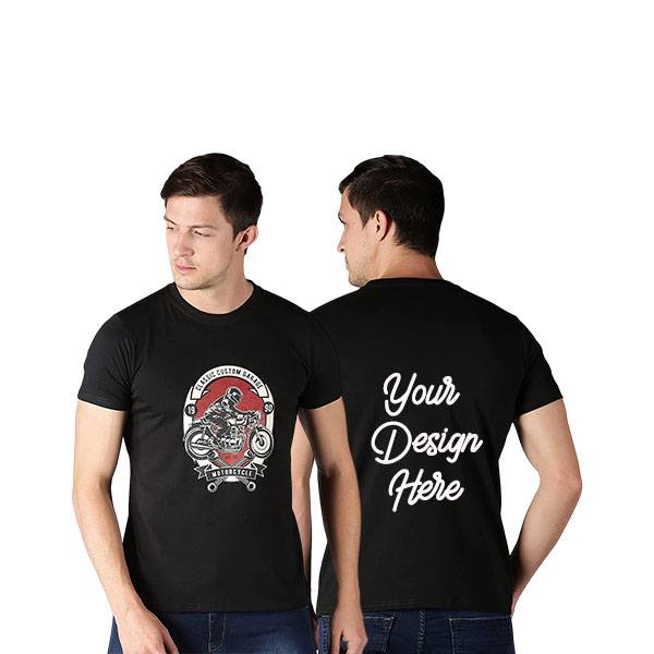 Buy Black Customized Men's Regular Fit Round Neck Graphic T-Shirt ...
