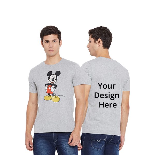 Buy Grey Customized Mickey Mouse Design Graphic Printed T-Shirt | yourPrint
