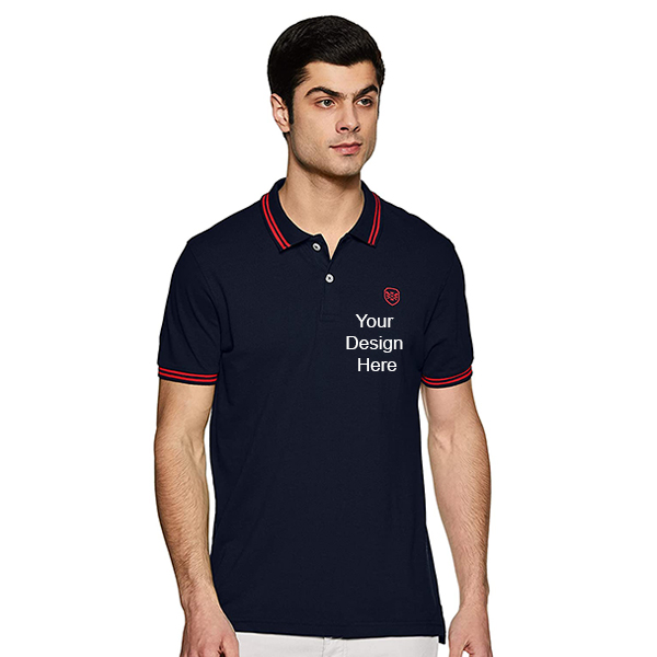 Buy Blue Customized Max Men's Solid Slim fit Polo | yourPrint