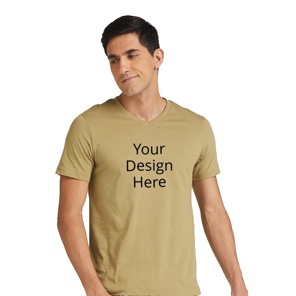 Buy Light Brown Customized Men's Solid Regular T-Shirt | yourPrint