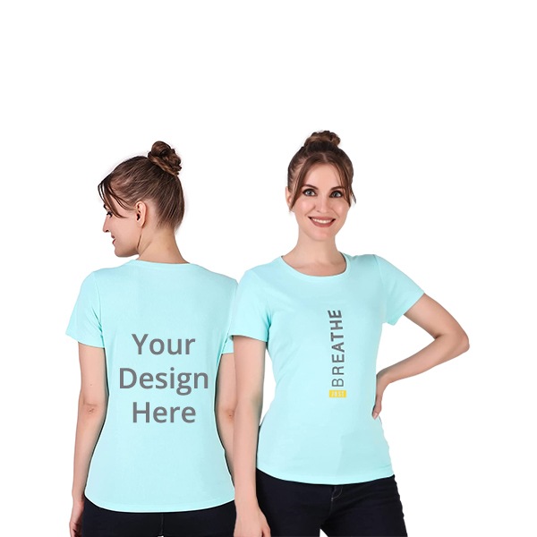 Buy Sky Blue Customized Breathe Design Graphic Printed T-Shirt for ...