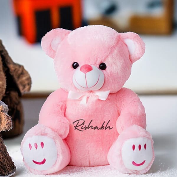Buy Pink Customized Soft Teddy Bear (Size - 33 cm) | yourPrint