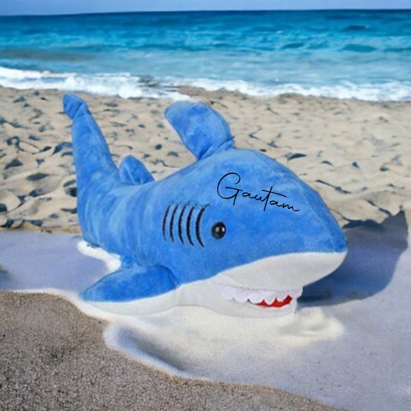 Buy Blue Customized Shark Soft Toy for Kids Size - 40 cm | yourPrint